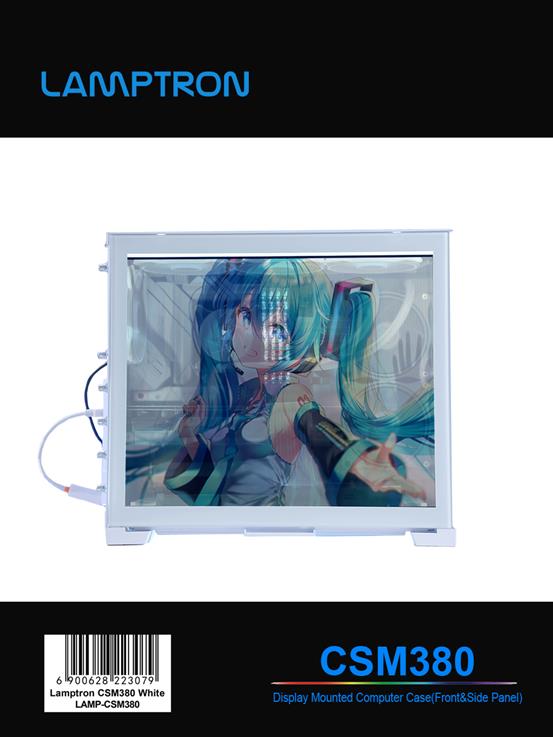 Lamptron Modified PC Hardware Monitor Case CSM380(Front&Side Display,Lian Li O11)-White version ...